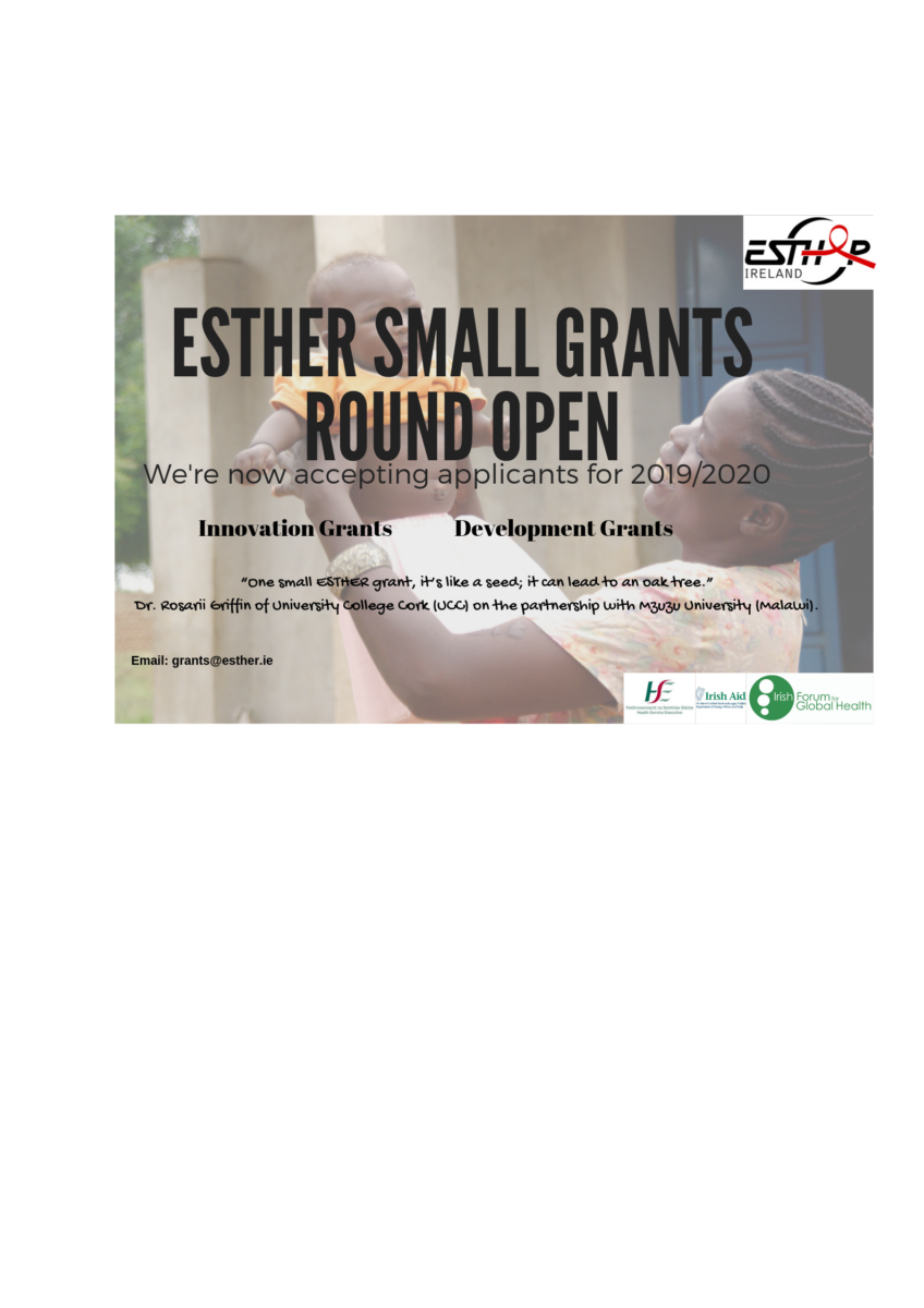 ESTHER SMALL GRANTS ROUND OPEN | Esther Ireland